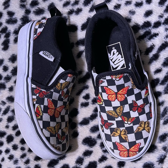 Vans | Shoes | Butterfly Checkered Vans Kids 2 | Poshmark